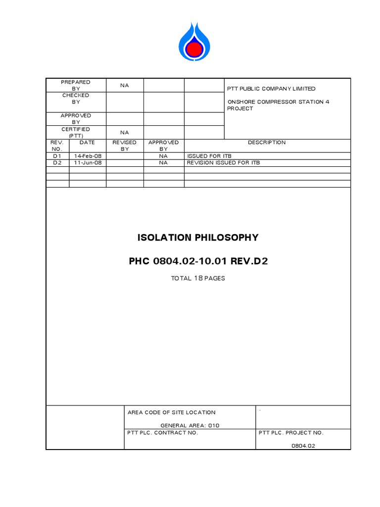 Isolation Philosophy for OCS#4 Project | PDF | Valve | Pump