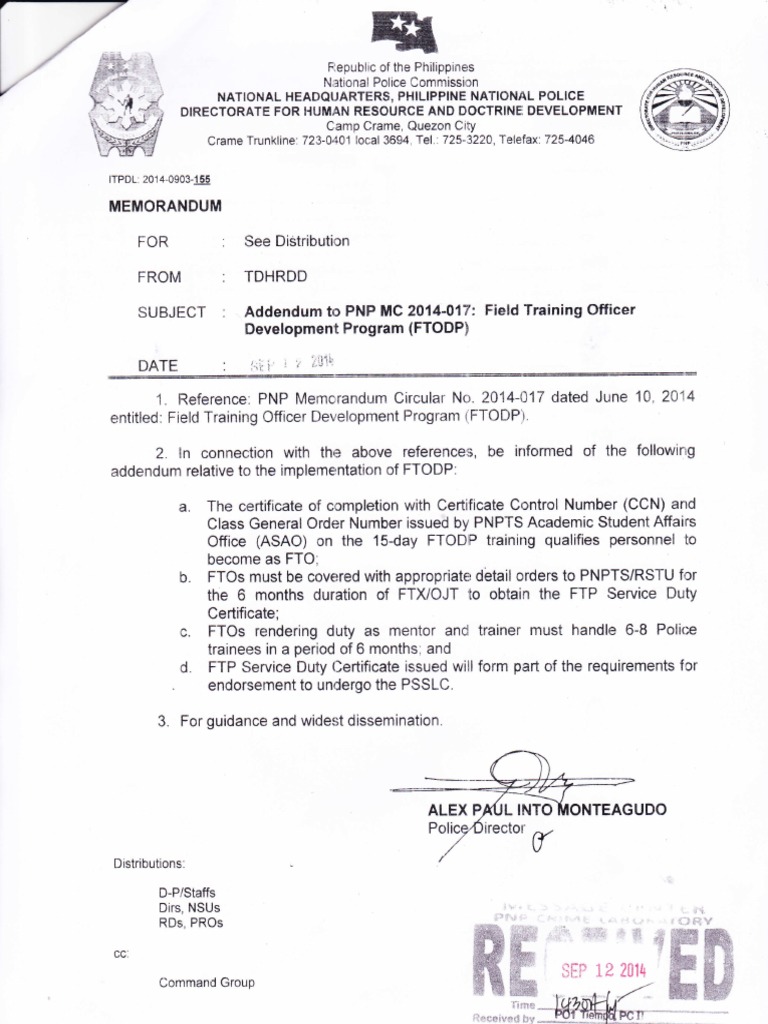 PNP Field Training Officer Program Update | PDF | Finance & Money ...