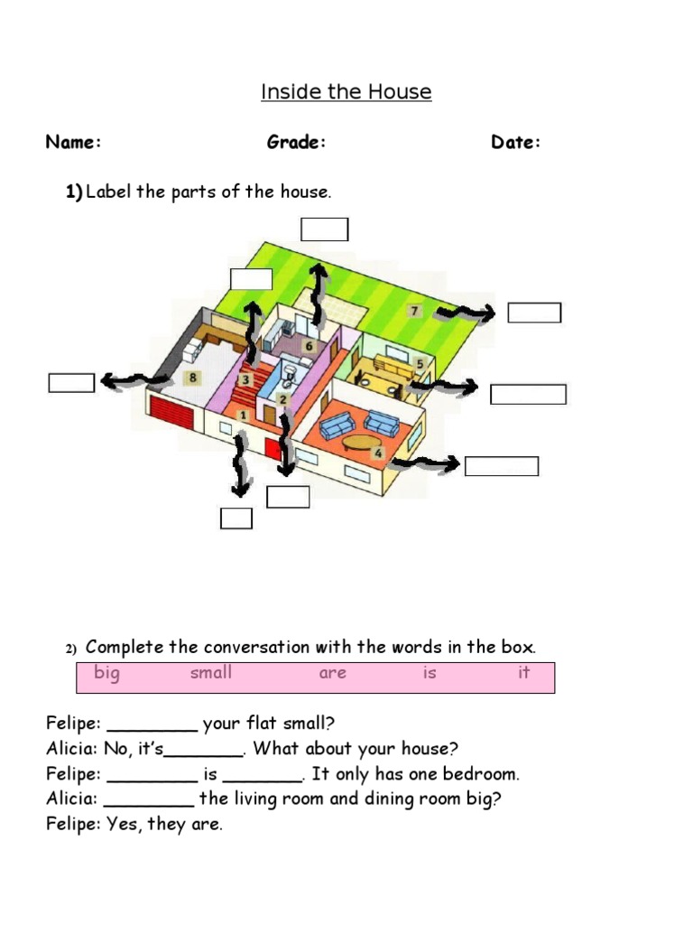 Labeling Parts of a House Worksheet | PDF