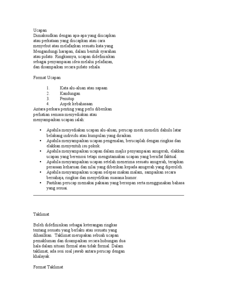 Format Taklimat | PDF