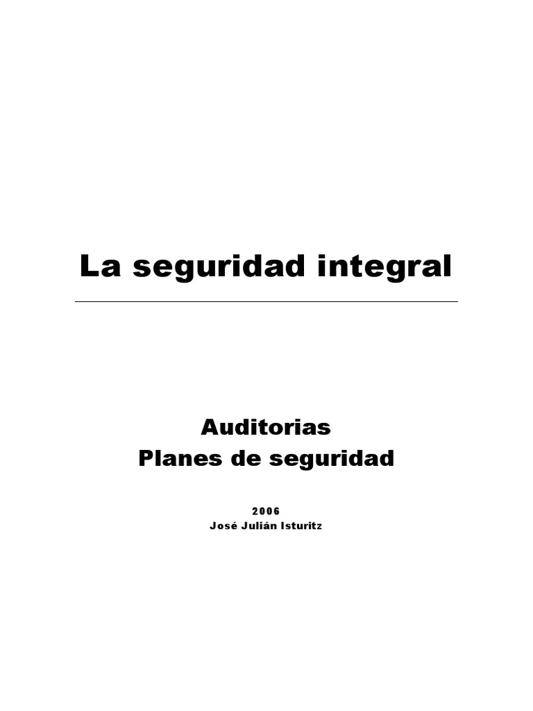 La Seguridad Integral | PDF | La seguridad | Riesgo