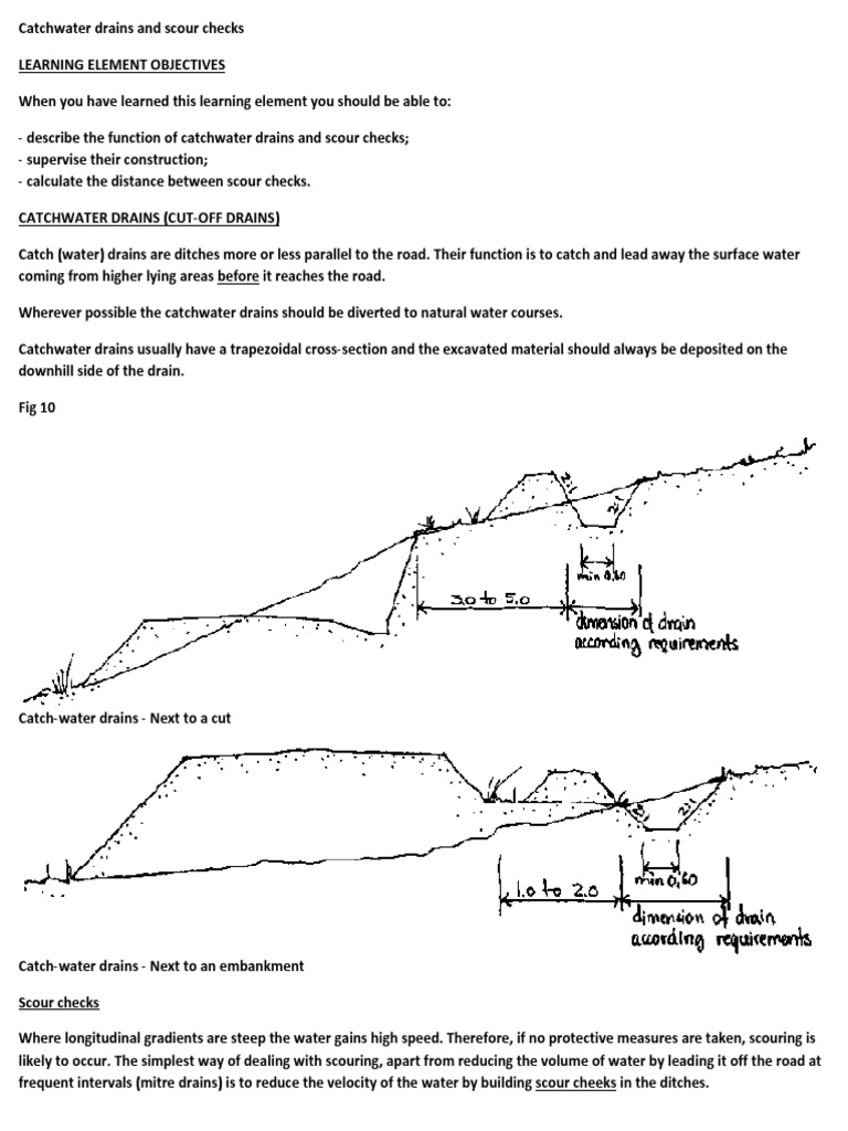 Catchwater Drains and Scour Checks Guide | PDF