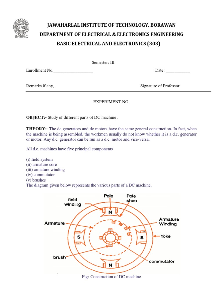 Study of Different Parts of DC Machine | PDF | Electric Motor ...