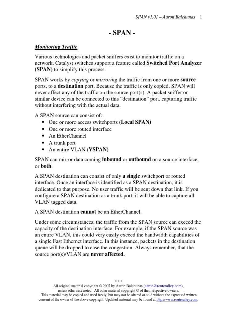 Span - : Monitoring Traffic | PDF | Telecommunications Standards ...