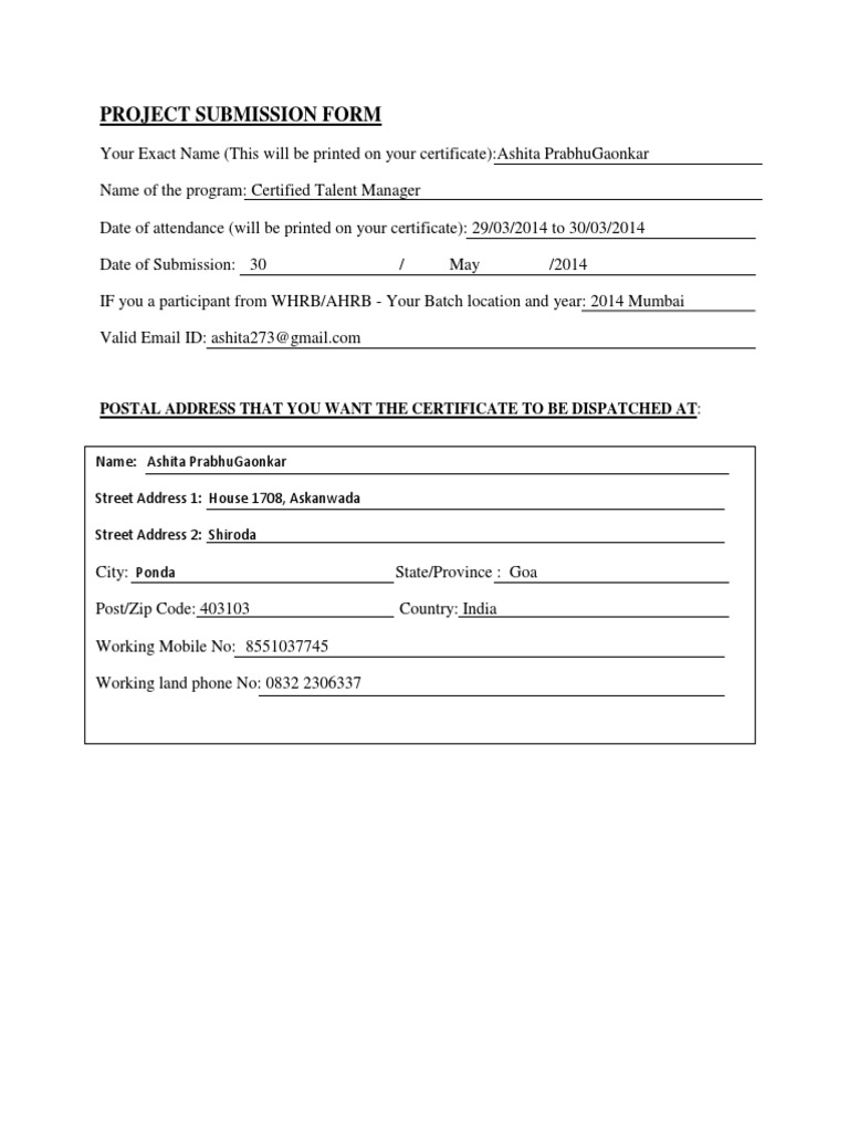 Talent Management Project Submitted by Ashita PrabhuGaonkar | PDF ...