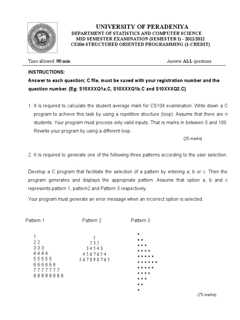CS 104 - Mid (Friday) | PDF | Computers