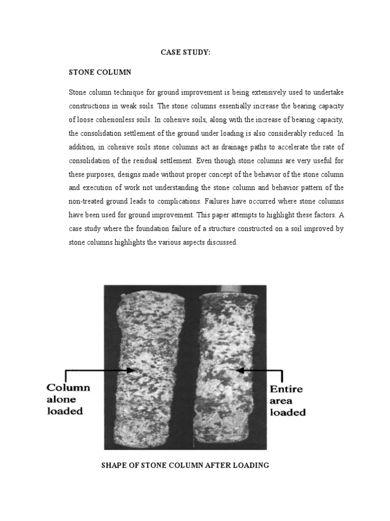 CASE STUDY Stone Column | PDF | Column | Stress (Mechanics)