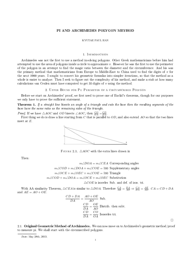 Archimedes' Trigonometric Approach to Approximating Pi Using Circumscribed and Inscribed ...