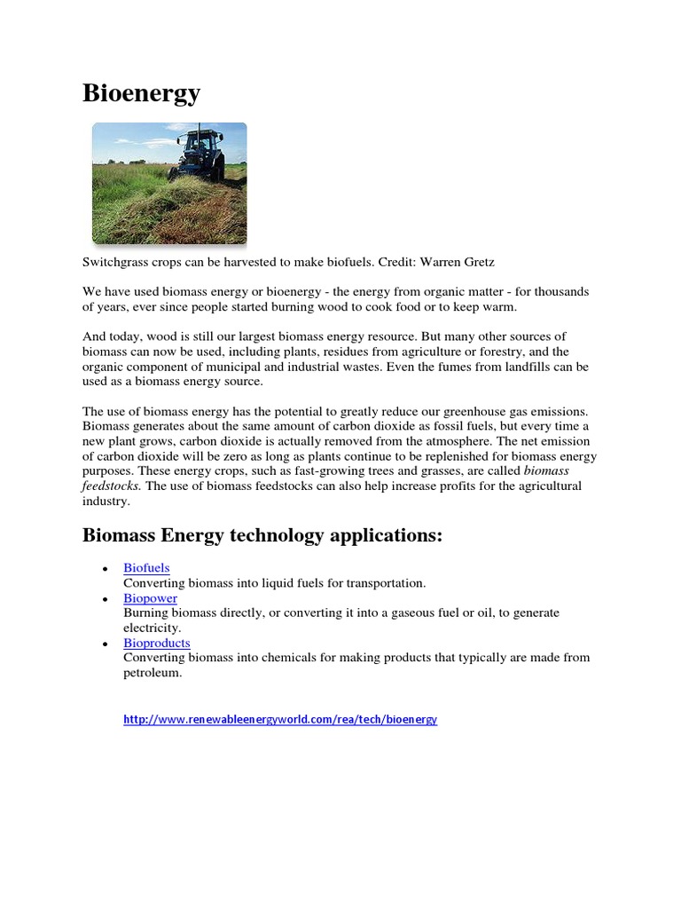 Understanding Biomass Energy Sources | PDF