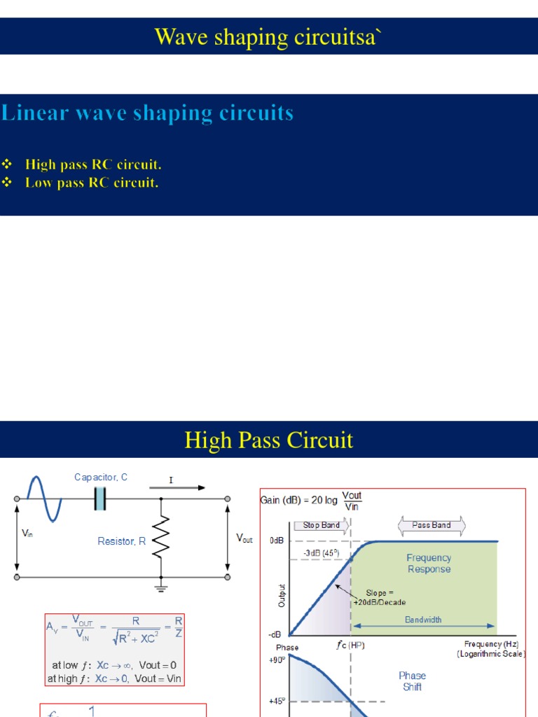 High Pass and Low Pass Wave Shaping Circuits | PDF | Capacitor ...