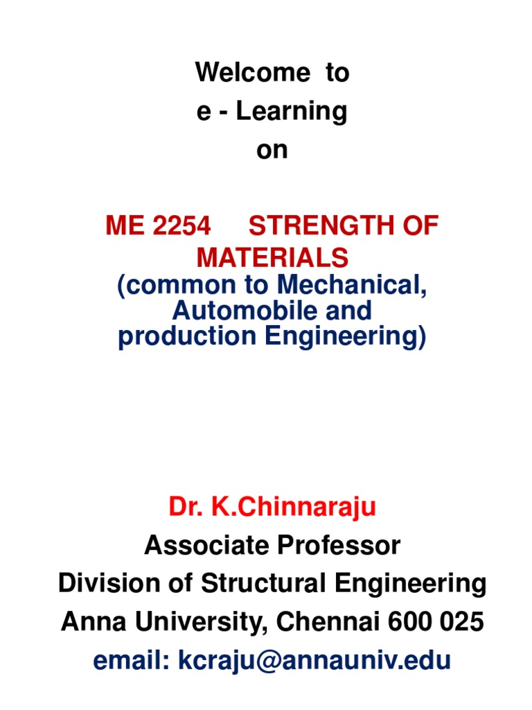 Introduction to Strength of Materials: An Online Course on Stress, Strain, Torsion, Beams, and ...