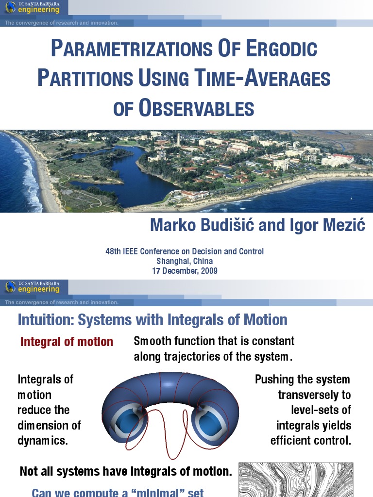 Ergodic Partitions via Time-Averages | PDF | Dynamical System | Measure ...