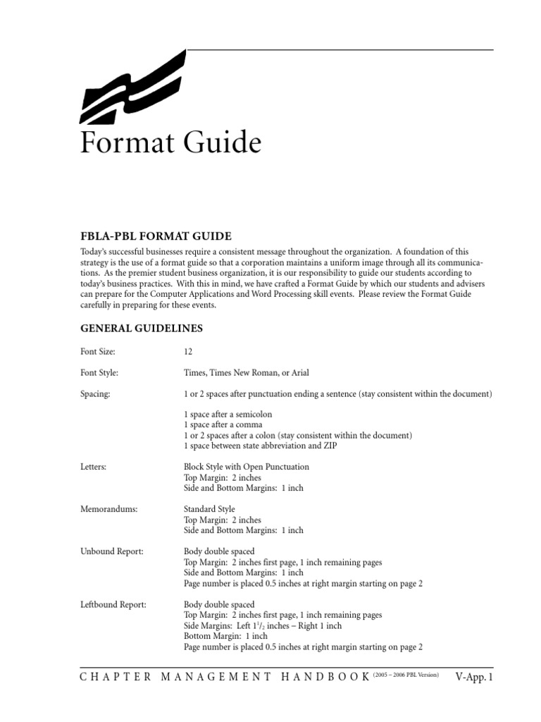 Fbla-Pbl Format Guide | PDF | Latin Alphabet | Written Communication