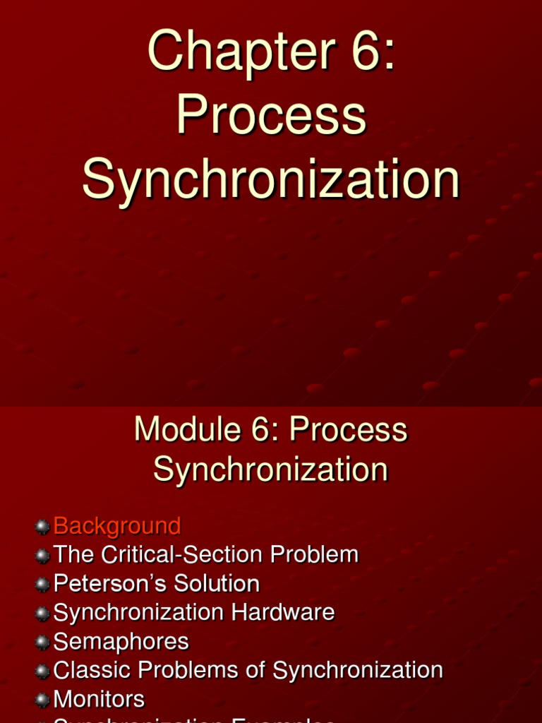 Chapter 6 OS | PDF | Thread (Computing) | Synchronization Chapter 6 OS | PDF | Thread (Computing) | Synchronization