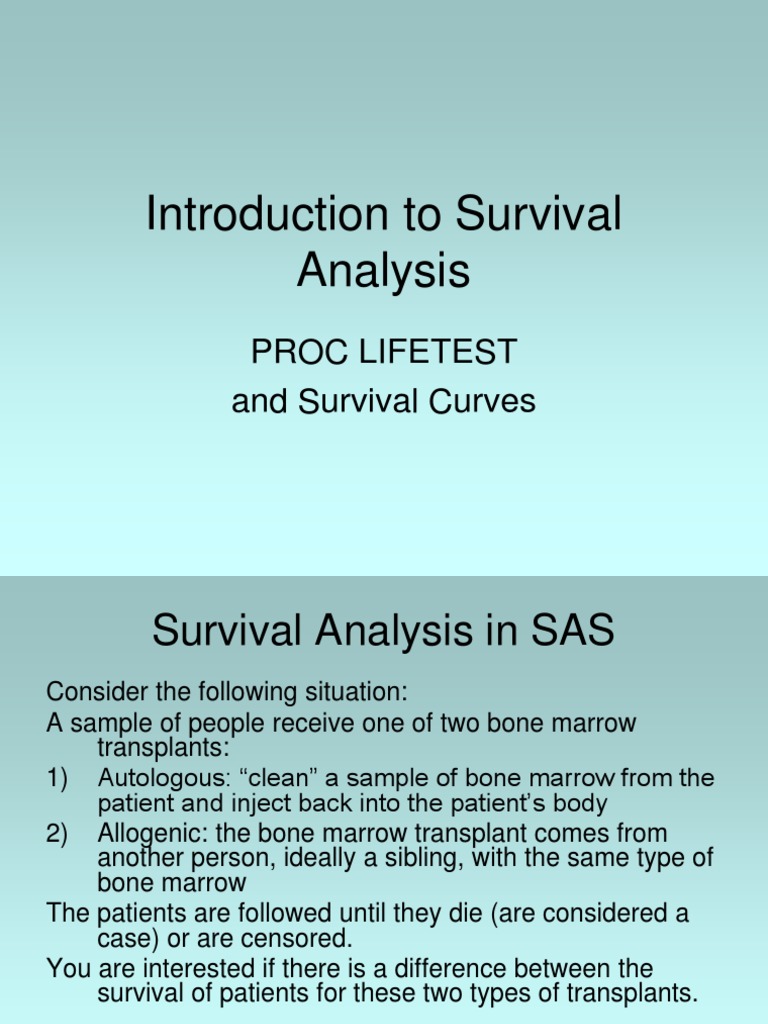 Survival Analysis with PROC LIFETEST | PDF | P Value | Hypothesis