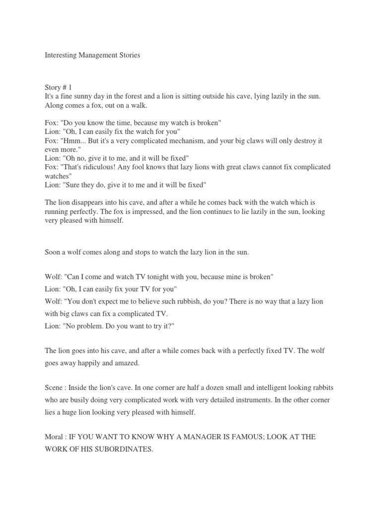 Management Stories | PDF | Business