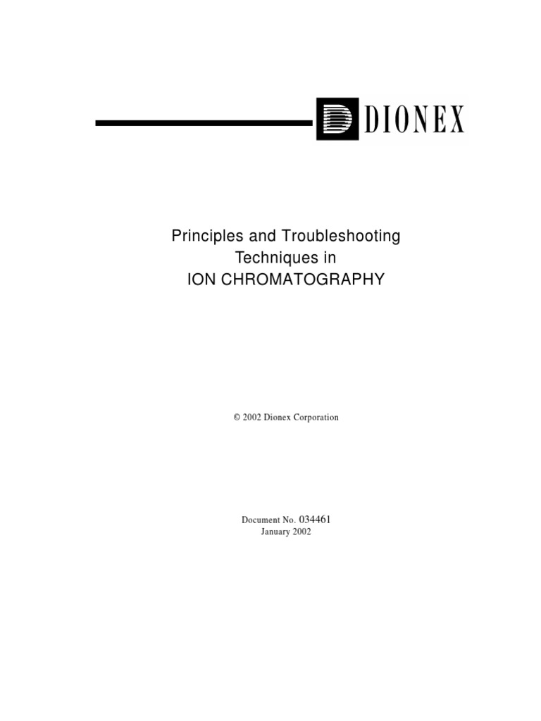 IC - Principles and Troubleshooting Dionex | PDF | Chromatography | Elution