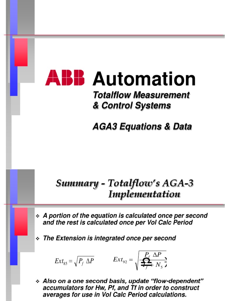 ABB Totalflow AGA3 Equations and Data | PDF | Computer Terminal | Areas ...