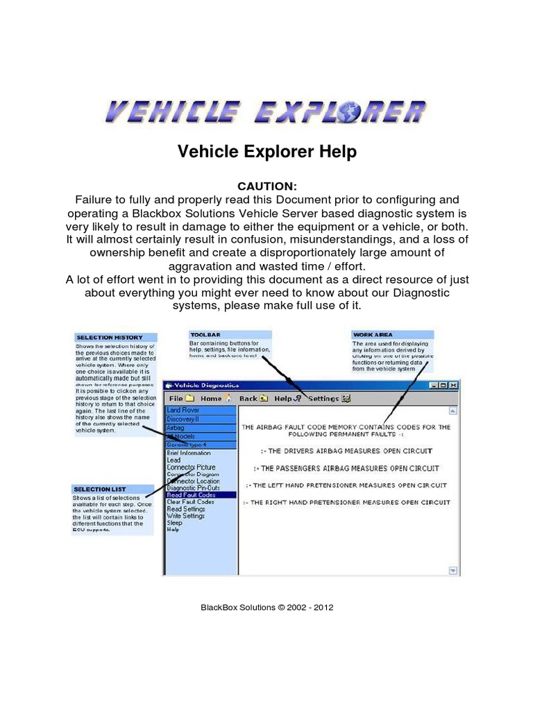 Vehicle Explorer User Guide | PDF