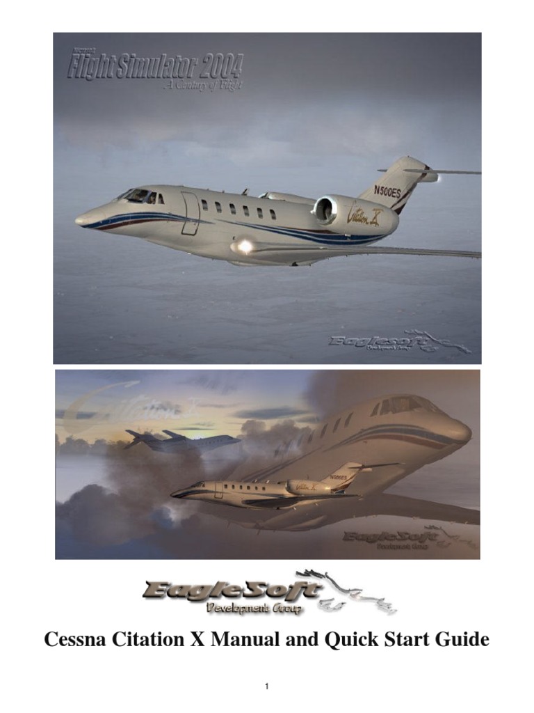 Flight Simulator 2004 - Eaglesoft Cessna Citation X Manual | PDF | Cockpit | Aviation
