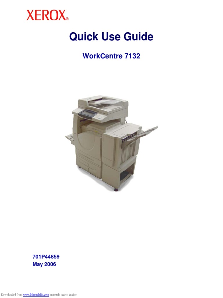 Quick Use Guide: Workcentre 7132 | PDF | Email | Fax