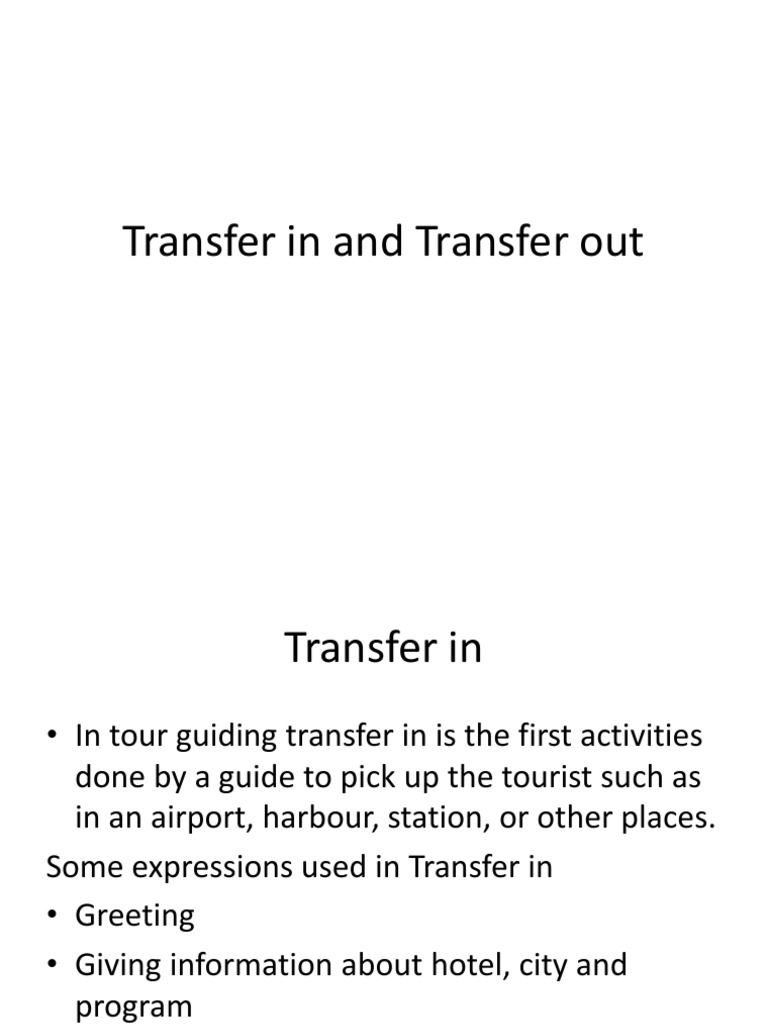 Understanding Transfer In and Out | PDF | Leisure