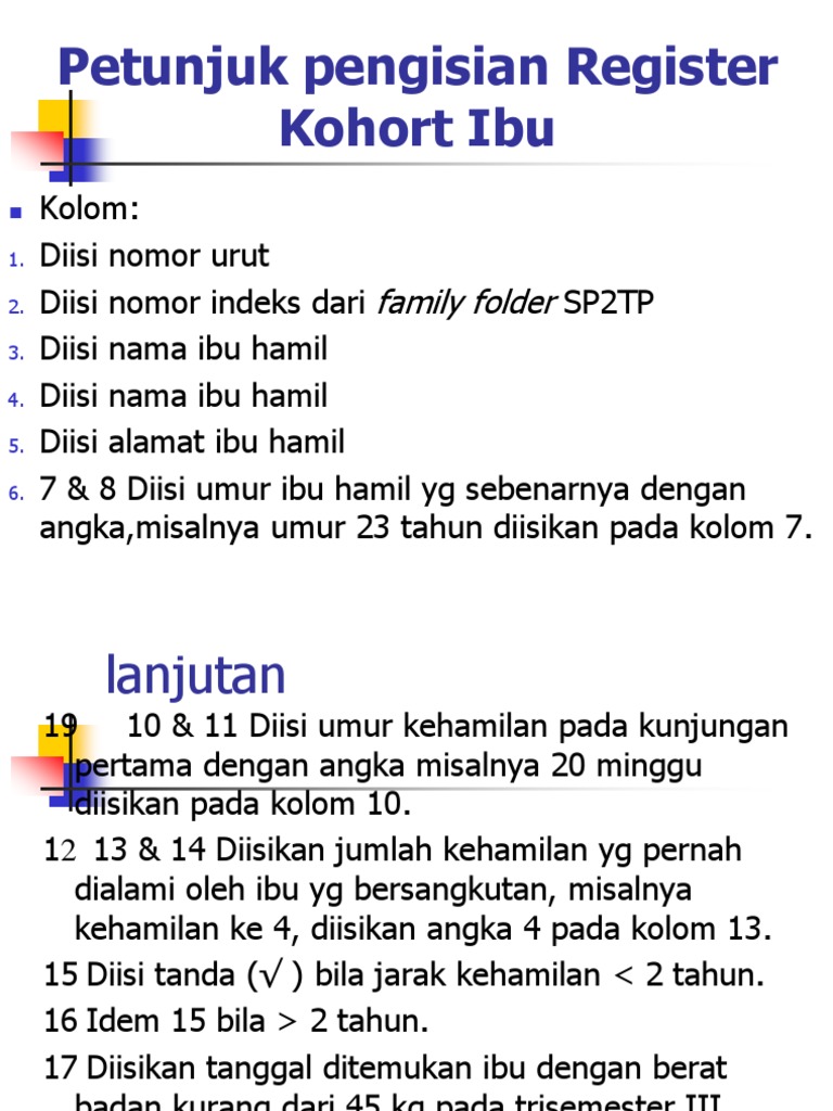 Presentasi Kohort Ibu & Bayi | PDF