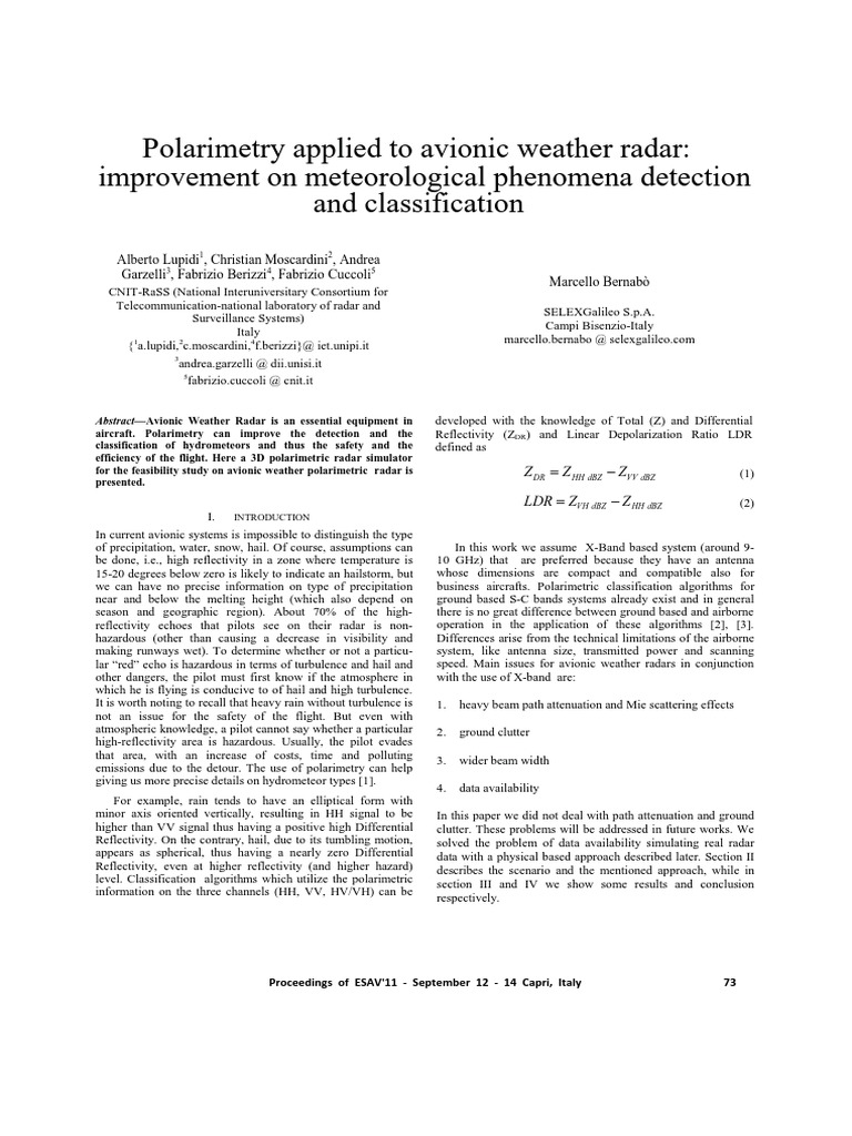 Polarimetry improves weather radar detection and classification | PDF ...