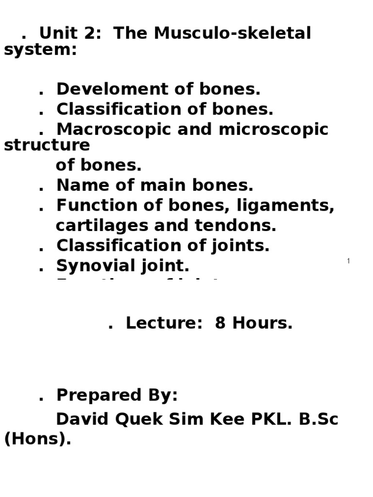 Skeletal System (Sem 1) | Download Free PDF | Anatomical Terms Of ...