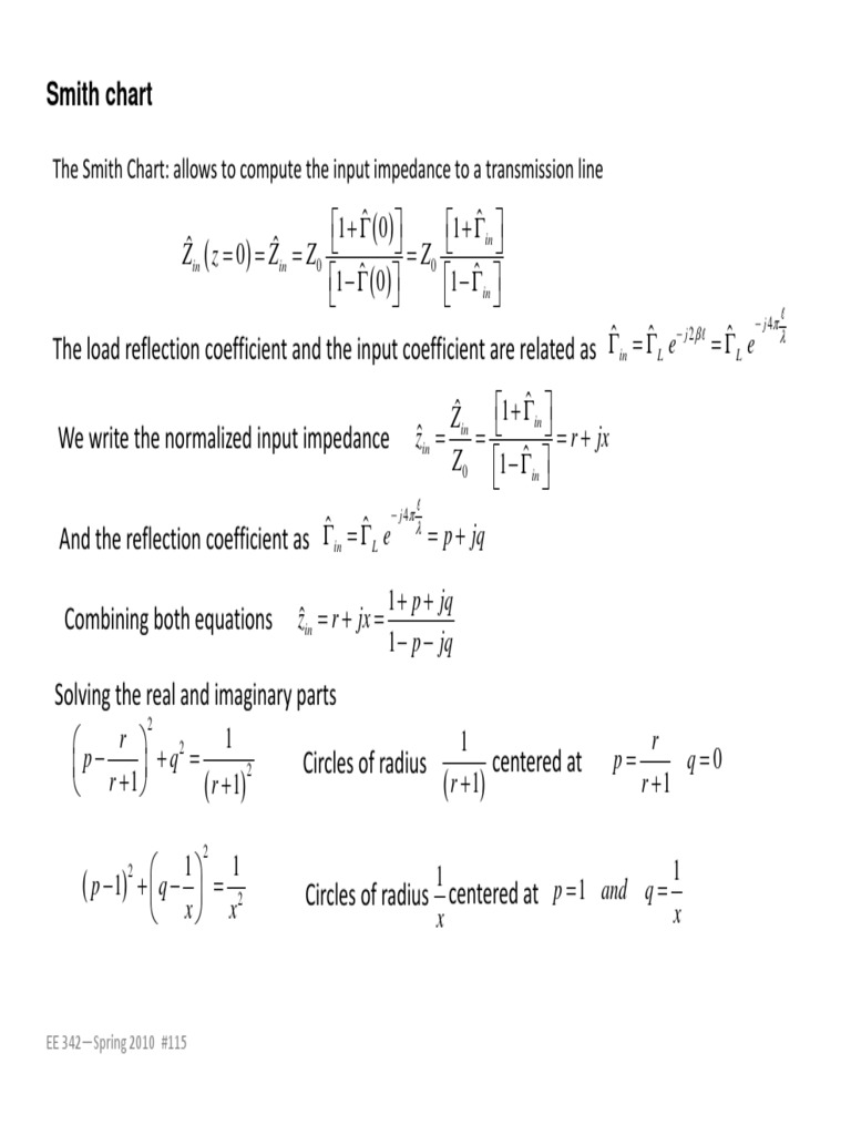 Smith Chart for EE Students | PDF | Teaching Methods & Materials ...