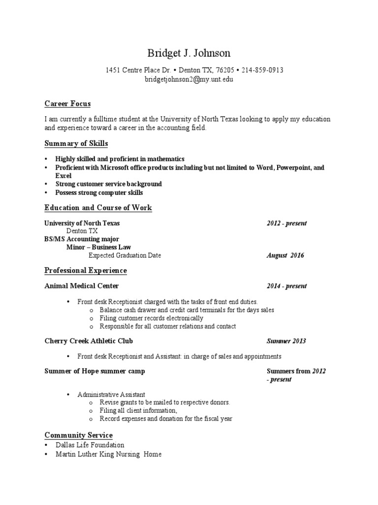 Bridget Resume | PDF | Career & Growth