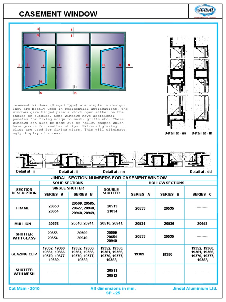 20) Casement Window Sections | PDF | Window | Glass Art