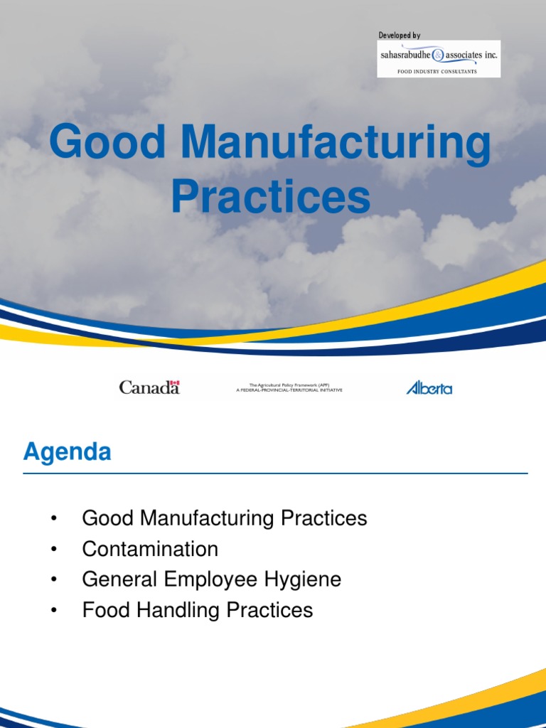 Good Manufacturing Practices PP | PDF | Hygiene | Foods