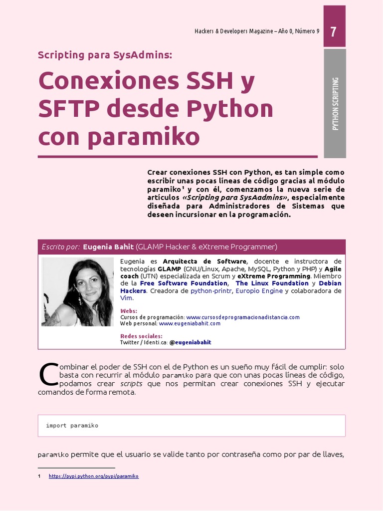 Tutorial Paramiko Python | PDF | Contraseña | Python (lenguaje de ...
