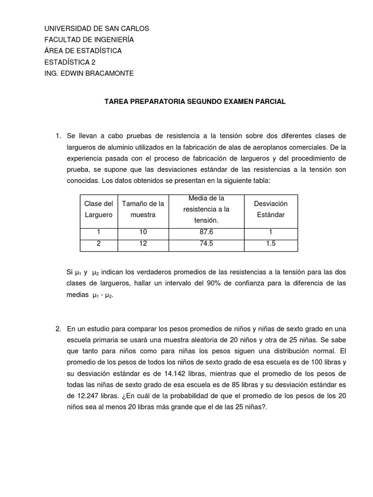 Tarea 2 - E2 | Descargar gratis PDF | Muestreo (Estadísticas) | Desviación Estándar