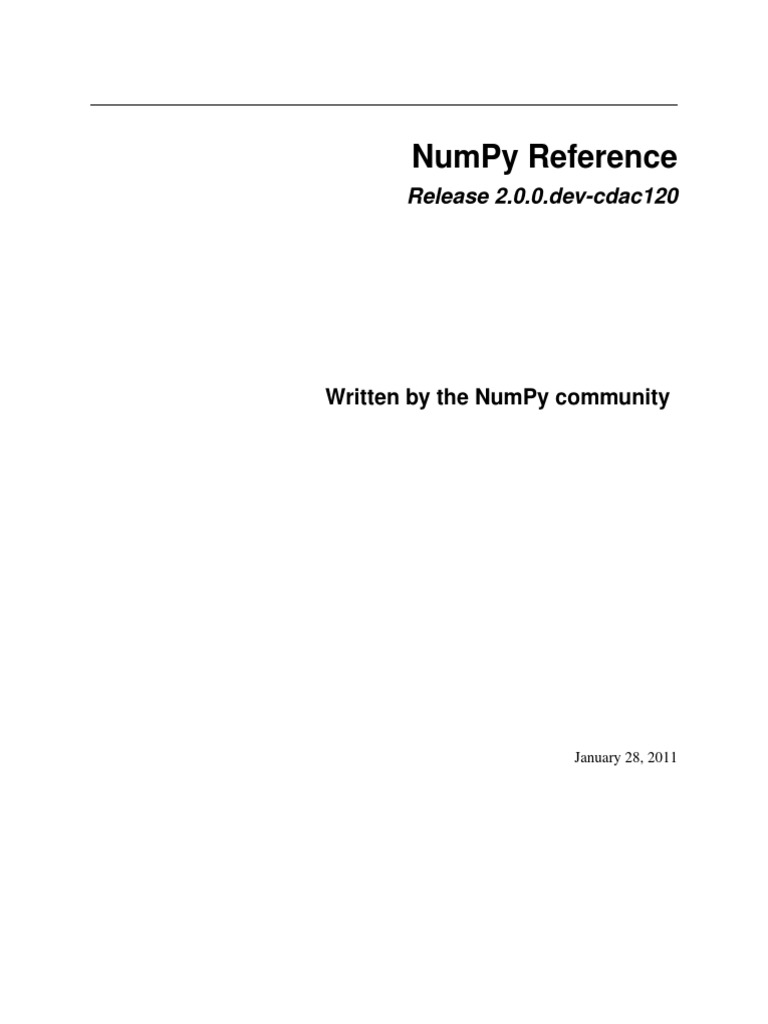 Numpy Ref | PDF | Parameter (Computer Programming) | Mean
