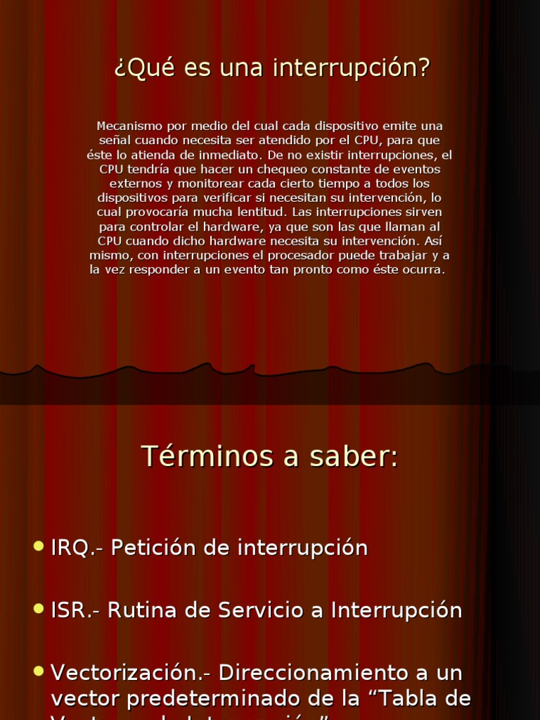 Interrupciones Hardware De La Computadora Unidad Central De