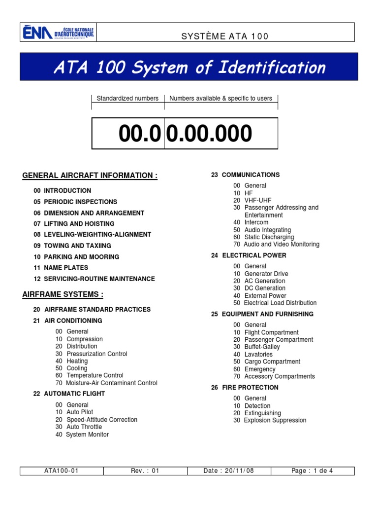 Système de Classification ATA-100 | PDF | Internal Combustion Engine ...