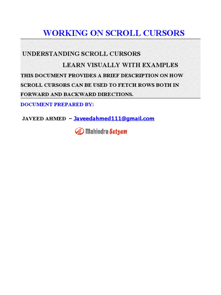 Scroll Cursors Guide for Developers | PDF | Information Technology ...