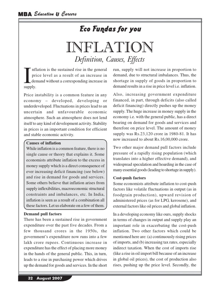 Inflation: Definition, Causes, Effects | PDF | Consumer Price Index ...