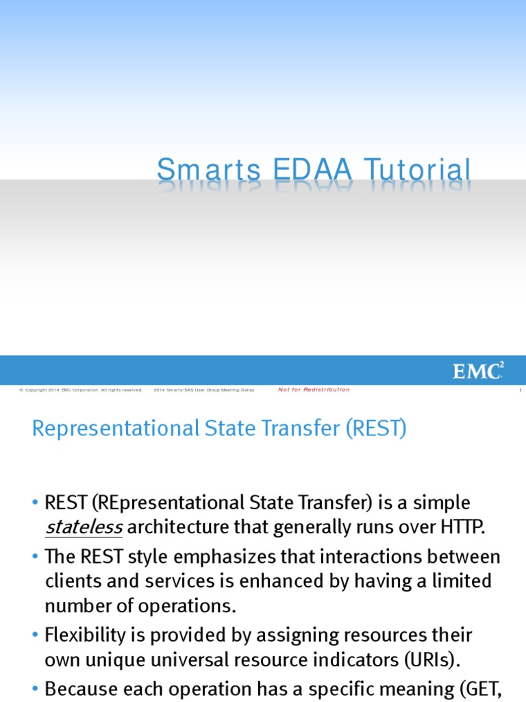 Smarts EDAA Tutorial | PDF | Representational State Transfer | Json