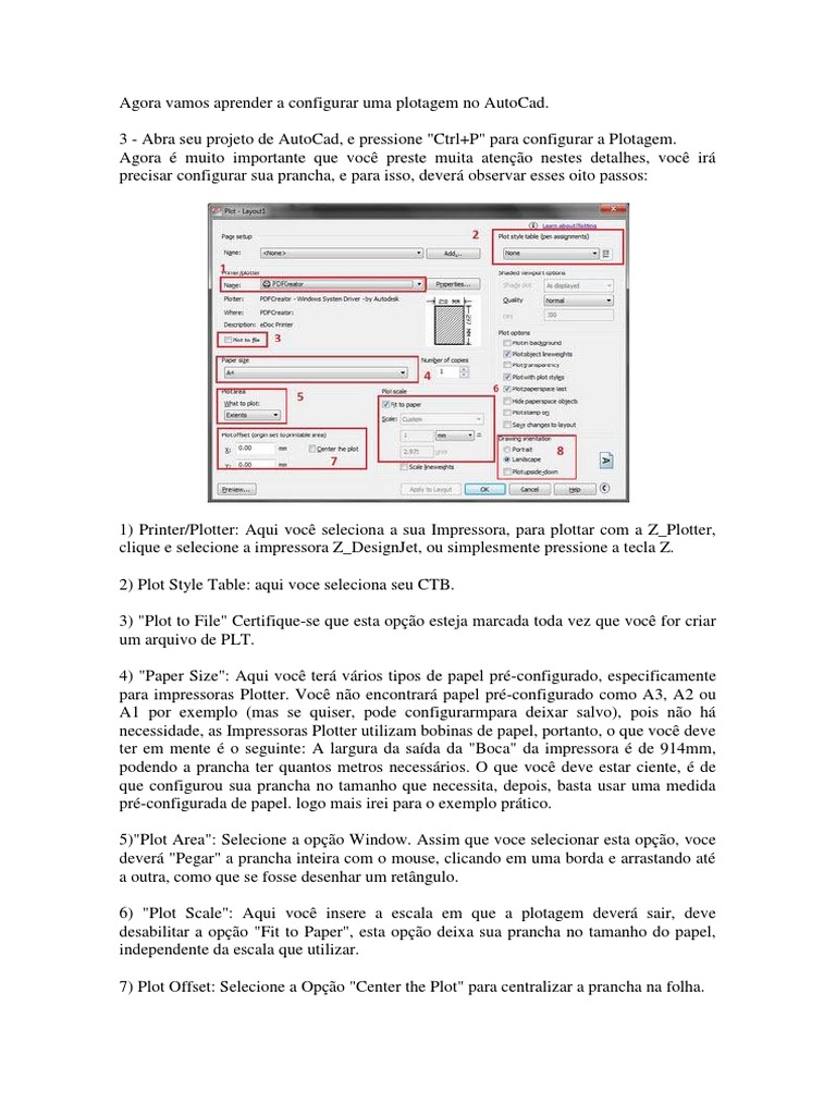 Agora Vamos Aprender A Configurar Uma Plotagem No AutoCad | PDF | Papel | Auto Cad