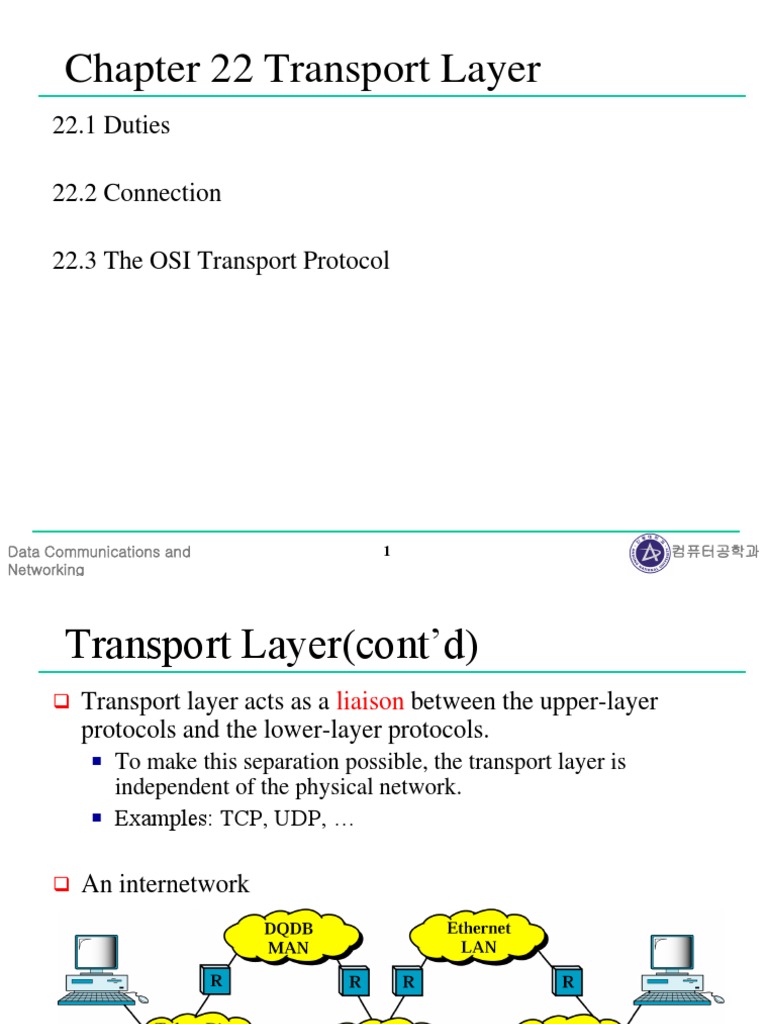 Chapter 22 Transport Layer | PDF | Osi Model | Transmission Control ...