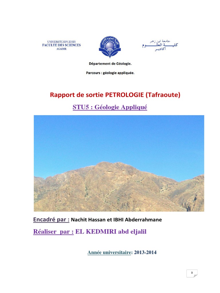 Rapport de Sortie Géologique à Tafraoute | PDF | Granit | Roche magmatique