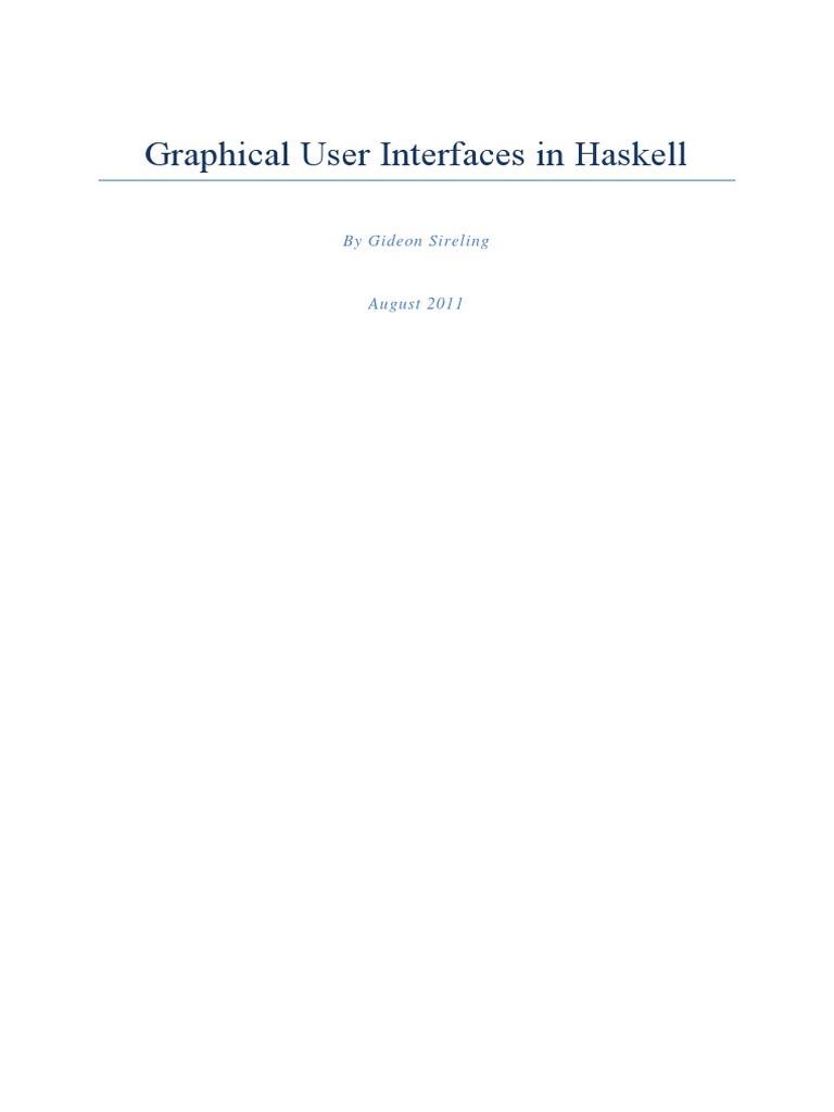 Graphical User Interfaces in Haskell | PDF | Functional Programming | Class (Computer Programming)