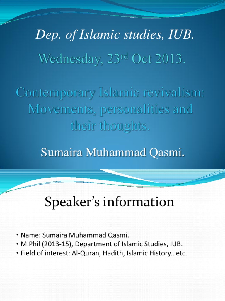 Dep. of Islamic Studies, IUB.: Sumaira Muhammad Qasmi | PDF | Caliphate | Jihad