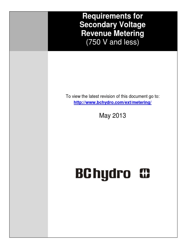 BC HYDRO Requirements Secondary 72 | PDF | Ac Power Plugs And Sockets ...