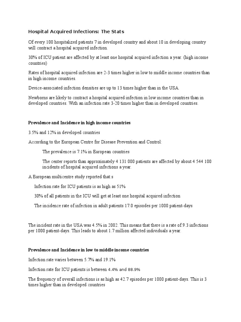 Hospital Acquired Infection Statistics | PDF | Hospital Acquired ...