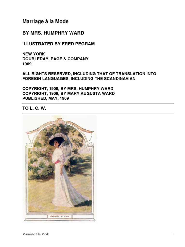 Marriage À La Mode by Ward, Humphry, MRS., 1851-1920 | PDF