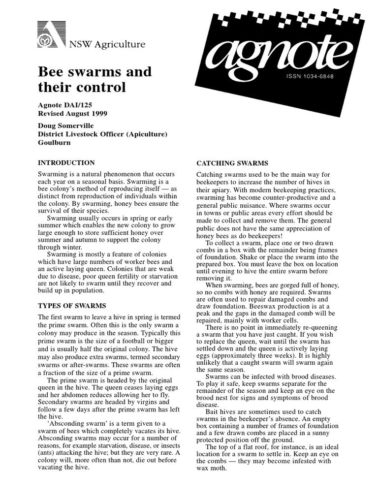 Bee Swarm Control PDF | PDF | Beekeeping | Beehive